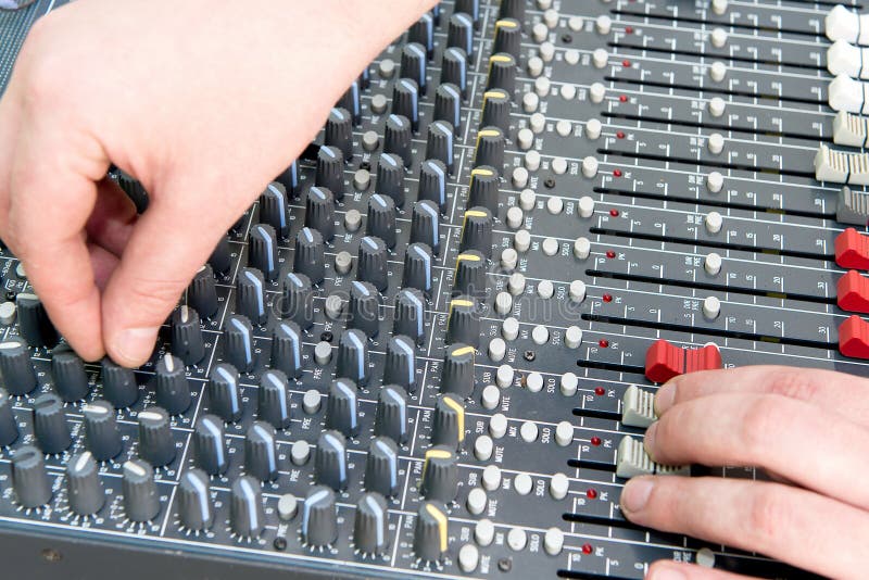 Professional Mixing Console in Studio. Stock Image - Image of club ...