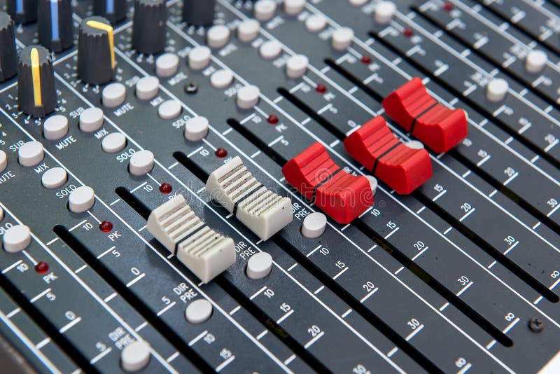 Professional Mixing Console in Studio Stock Photo - Image of electrical ...