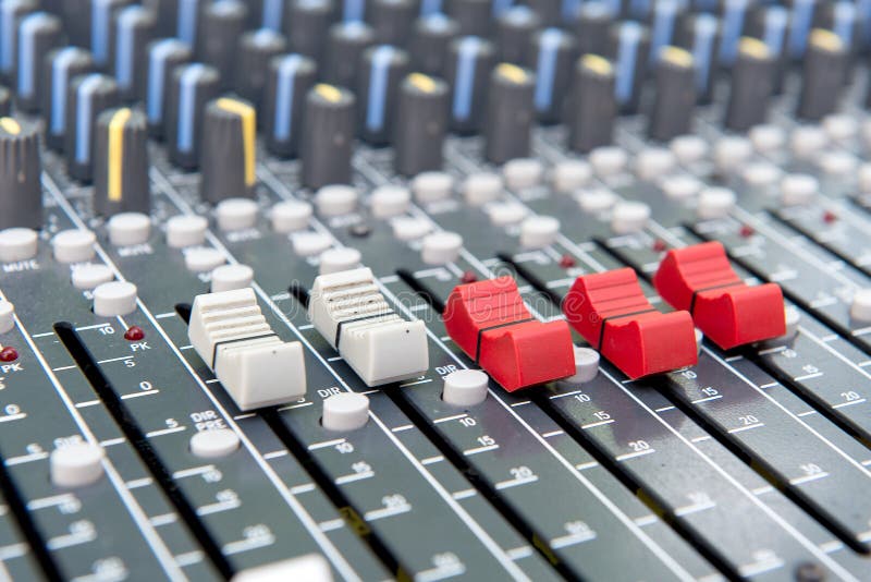 Professional Mixing Console in Studio Stock Image - Image of blue ...