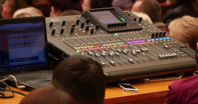 Professional Mixing Desk Sound Mastering Stock Video - Video of music ...