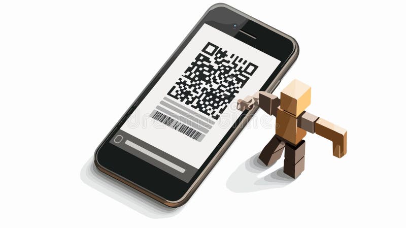 Professional Mobile Phone Displaying QR Code Bank Message for Marketing ...