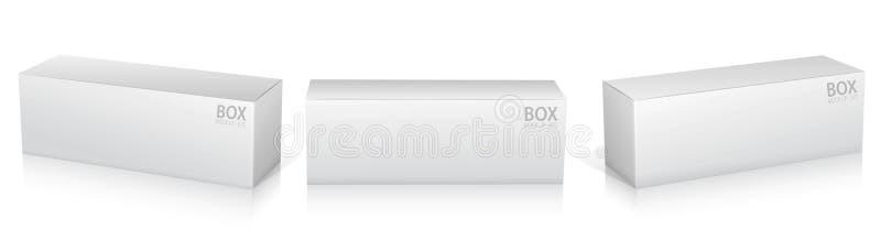 Set of Super Realistic White Box Mockup Illustration Design Isolated ...