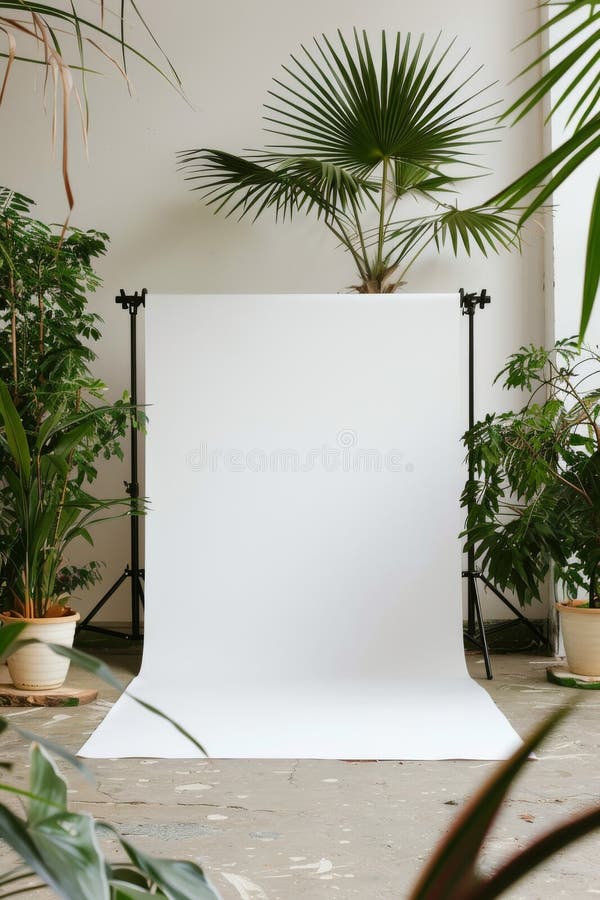 Professional Mockup Setup Featuring a Neutral White Backdrop for ...