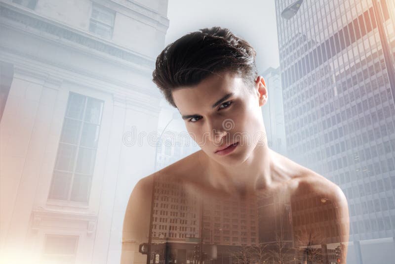 Professional Model with Serious Facial Expression Stock Photo - Image ...