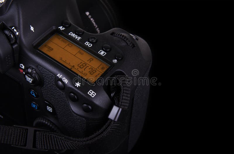 Professional Modern DSLR Camera Low Key Image Stock Image - Image of ...