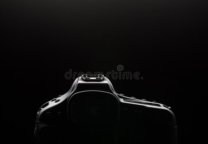Professional Modern DSLR Camera Low Key Image Stock Image - Image of ...