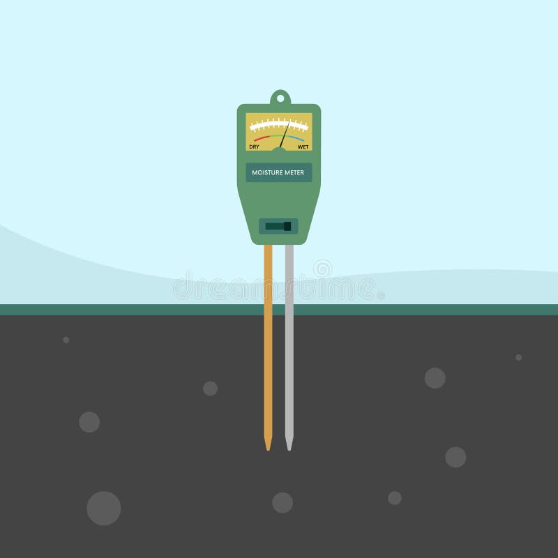 Professional Moisture Meter Tool Put in Soil Outdoors Stock Vector ...