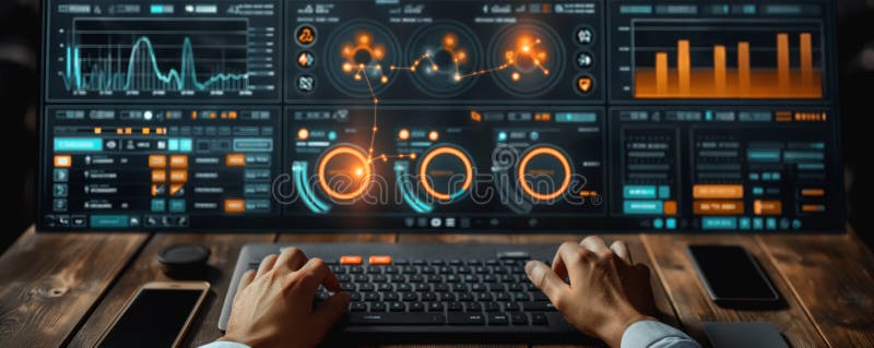 Professional Monitoring Complex Data Analytics Stock Photo - Image of ...