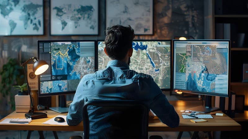 Professional Monitoring Global Network Security Control Room Operator ...