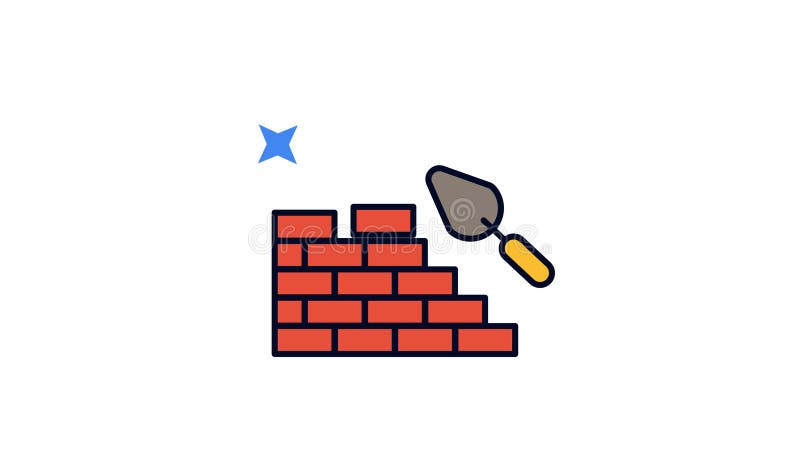 Brick Wall Construction Animation Motion Graphic Stock Video - Video of ...