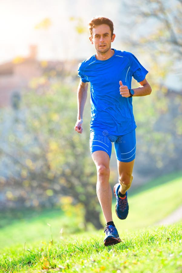 Professional Mountain Running Athlete in Training Stock Photo - Image ...