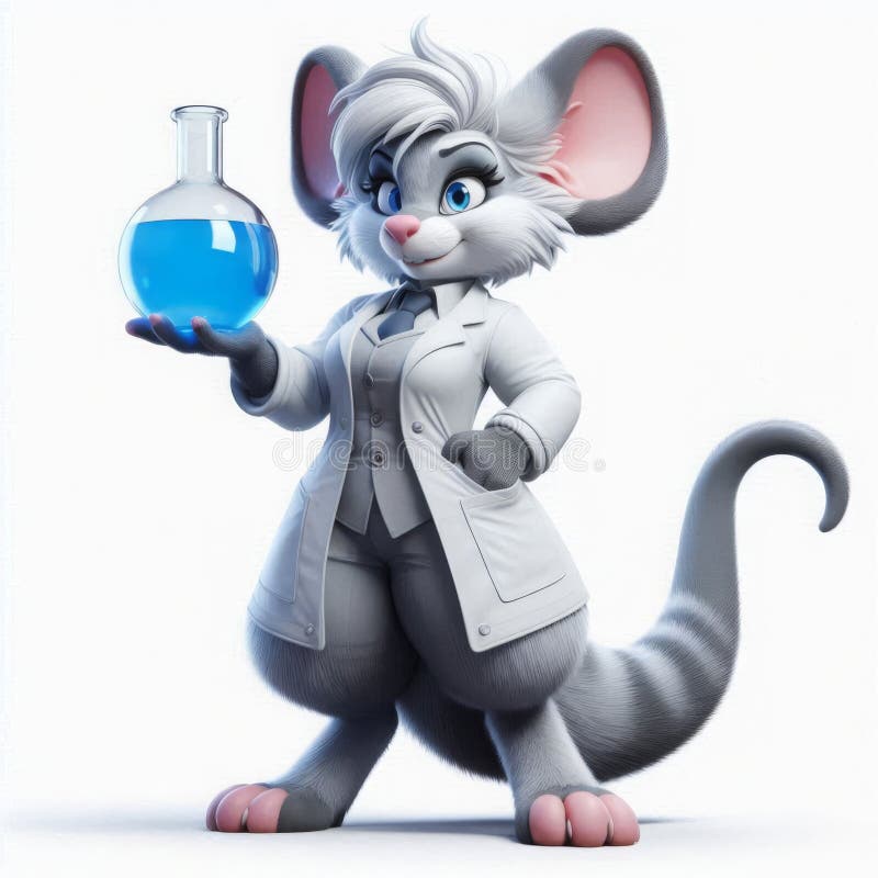 Scientist Mouse with Determined Look Stock Illustration - Illustration ...