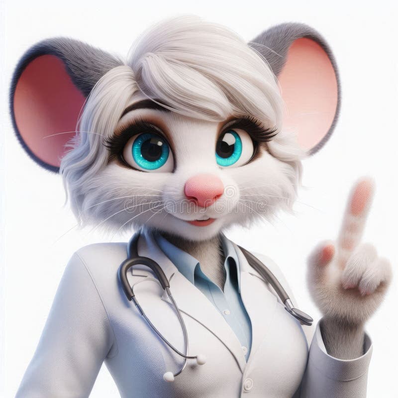 Mouse Researcher in White Coat Stock Illustration - Illustration of ...