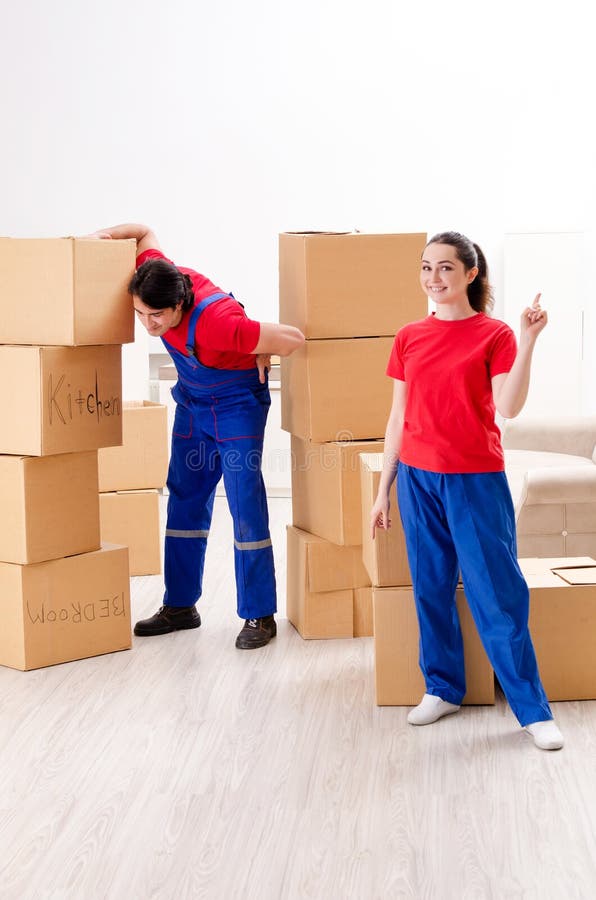 The Professional Movers Doing Home Relocation Stock Image - Image of ...