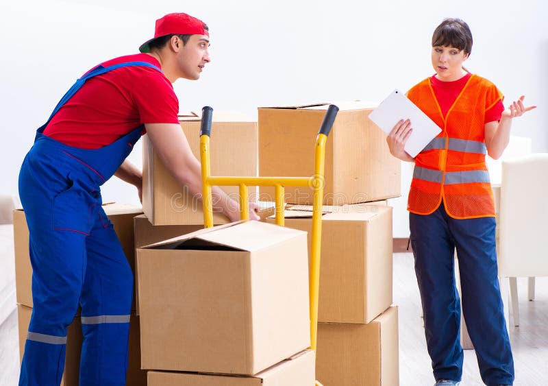 Professional Movers Doing Home Relocation Stock Photo - Image of ...
