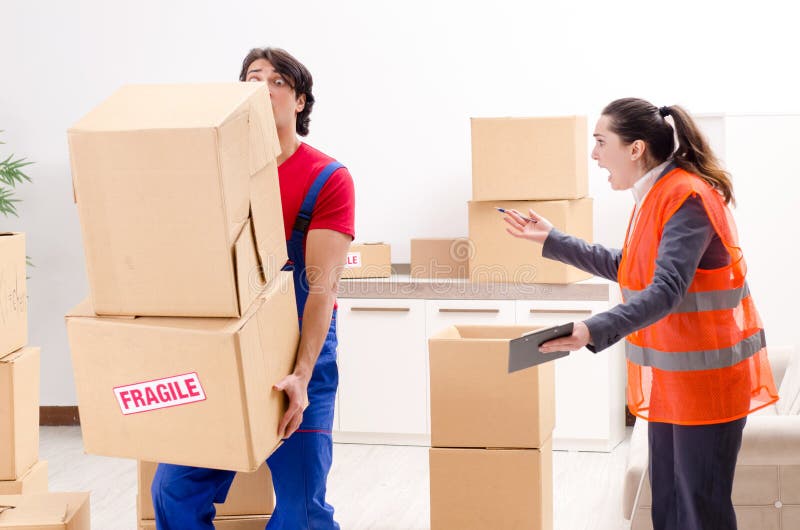 The Professional Movers Doing Home Relocation Stock Image - Image of ...