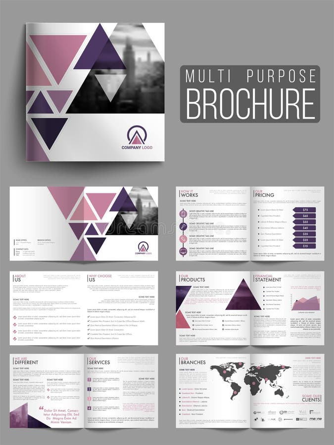 Professional Multi-Purpose Business Brochure Set. Stock Illustration ...