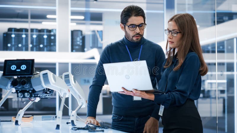 Professional Multicultural Team of Female and Male Engineers Work on ...