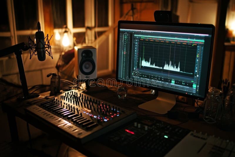 Professional Music Recording Studio Setup at Home Stock Photo - Image ...