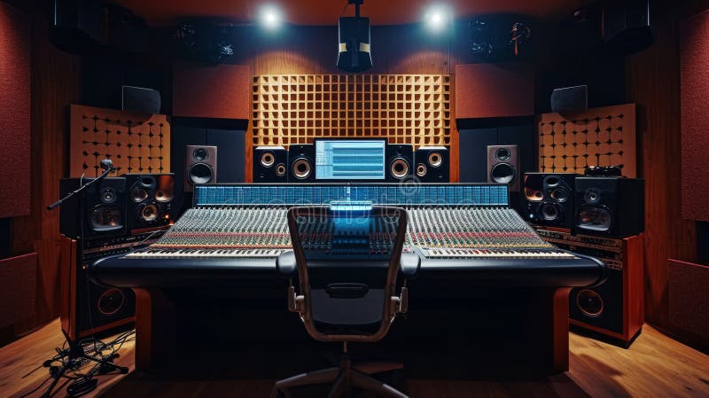 Professional Music Studio with a Large Mixing Console. AI Generated ...