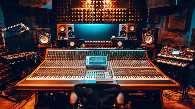 Professional Music Studio with a Large Mixing Console. AI Generated ...