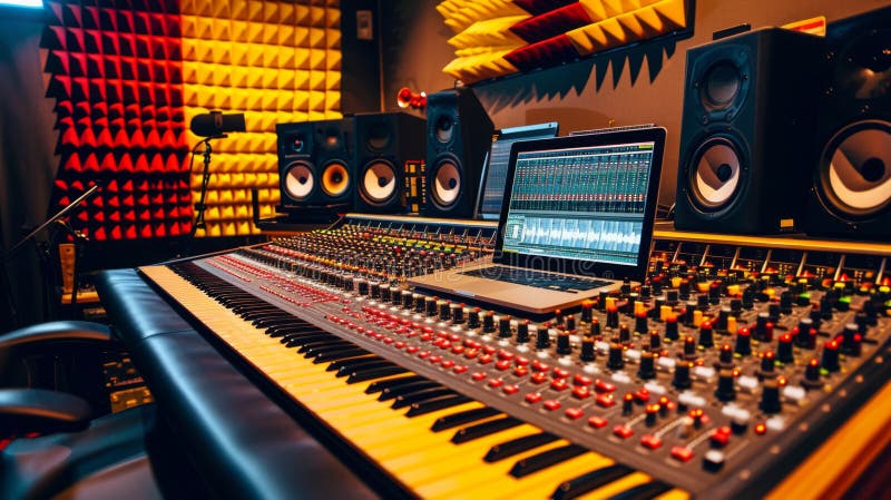 Professional Music Studio with a Large Mixing Console. AI Generated ...