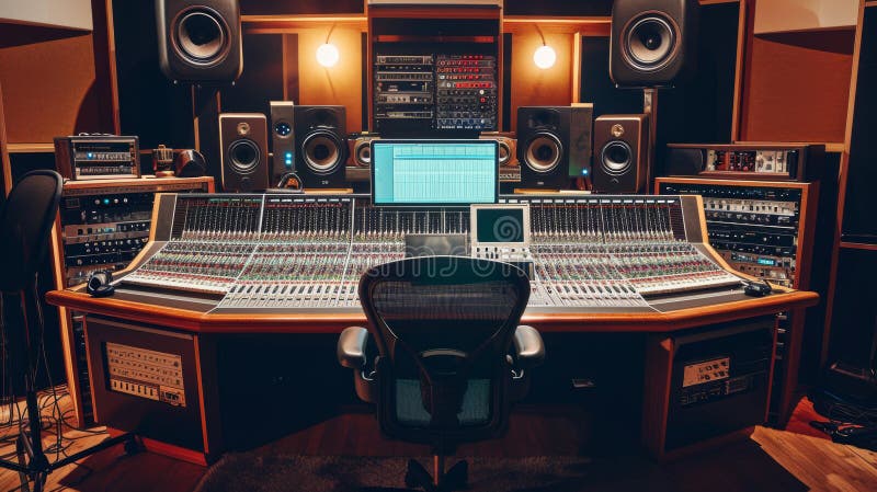 Professional Music Studio with a Large Mixing Console. AI Generated ...