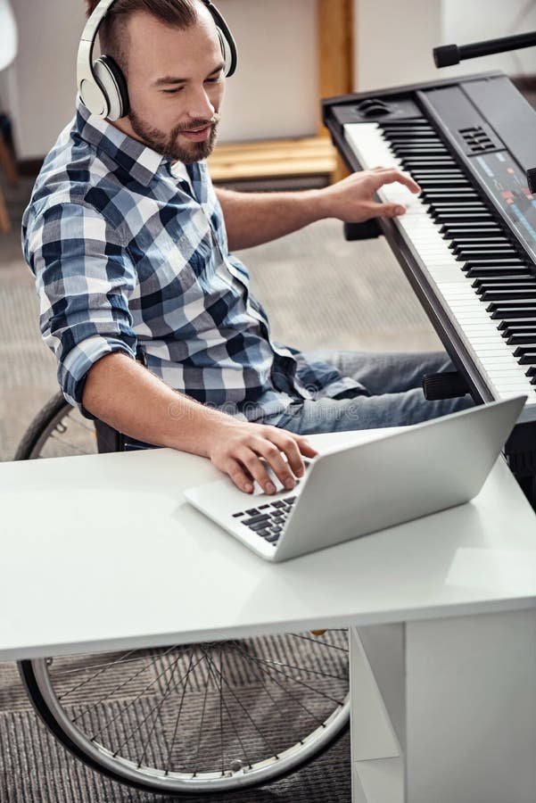 Professional Musician Adding Sound Effects Stock Image - Image of ...