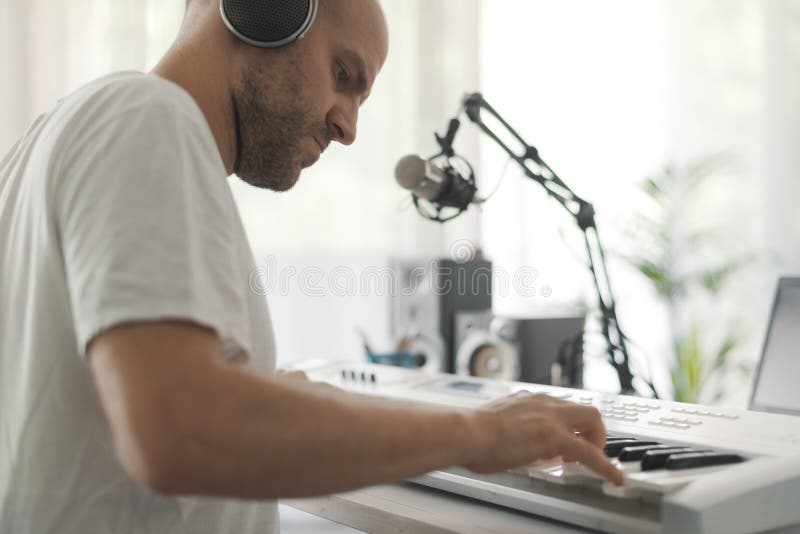 Professional Musician Playing in His Studio Stock Image - Image of ...