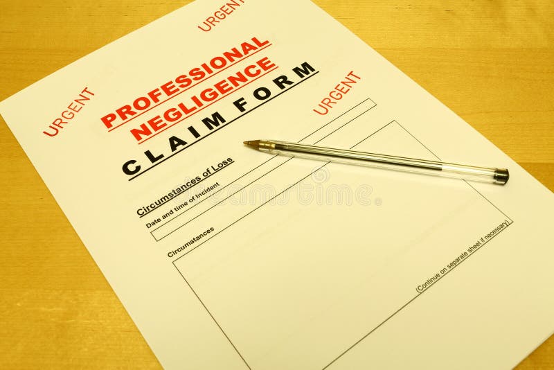 Professional Negligence Claim Form Stock Photo - Image of loss ...