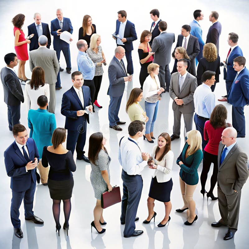 Professional Networking Event with Diverse Businesspeople Engaging in ...