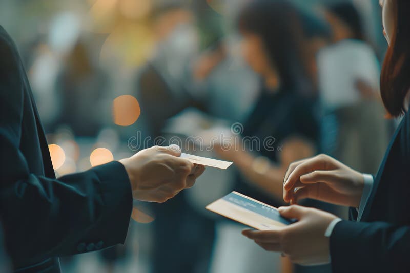 Professional Networking, Exchanging Business Cards and Contact ...