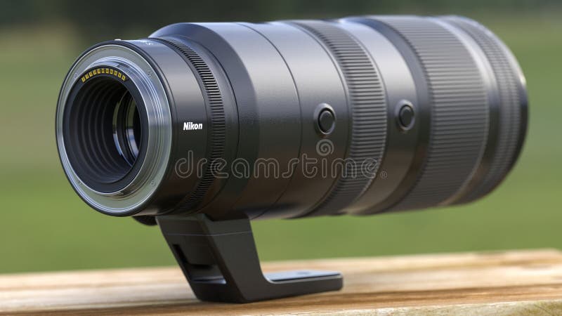 Professional Nikon Telephoto Lens with Mounting Bracket Stock Image ...
