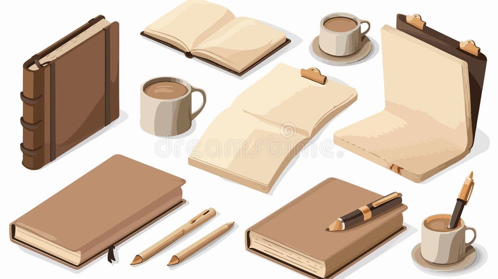 Professional Notebook with Pen, Paper Sheets, and Notes for Work Stock ...