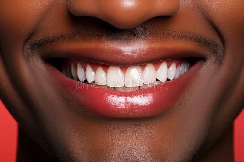 Professional Odontic Clinical Work. Close-up of a Black Man with ...