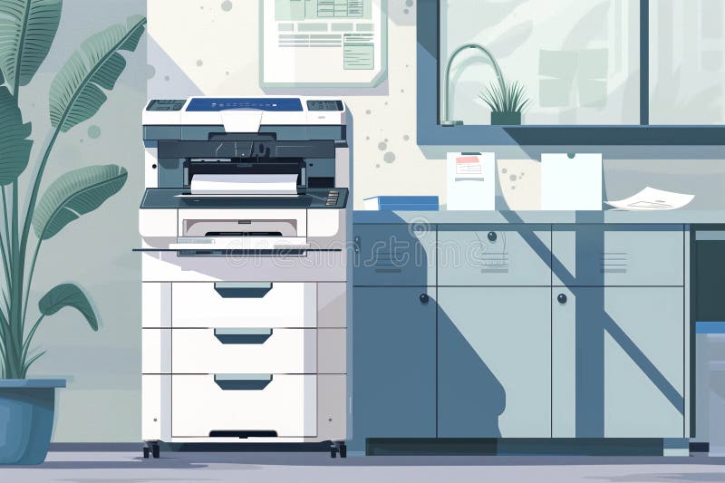 Printer Printing Paper Documents Stock Illustrations – 479 Printer ...