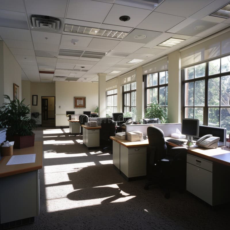 Professional Office Layout Offering Ample Copy Space. Stock ...