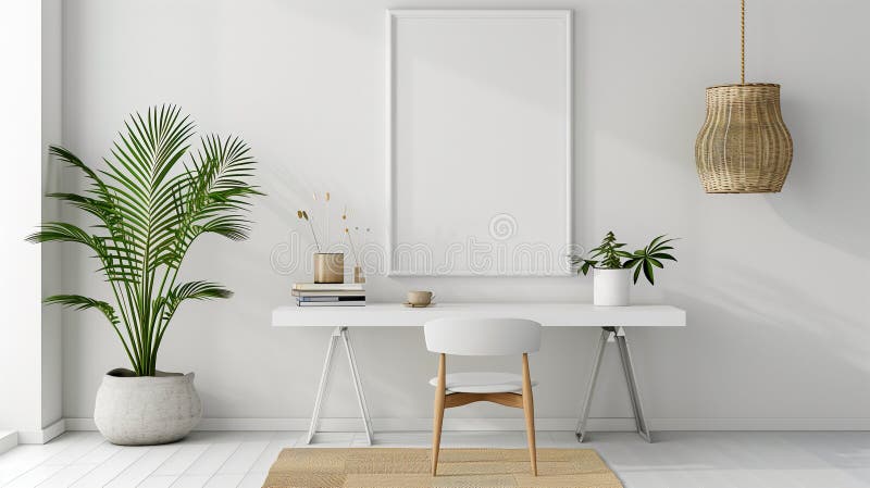 Professional Office Mock-Up Featuring White Frame, Minimal Decor, and ...
