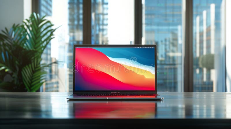 Professional Office Setting with High-tech Laptop Stock Image - Image ...