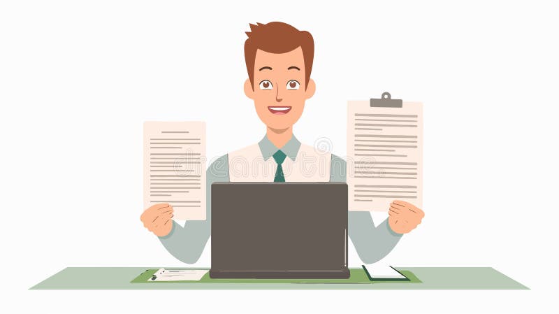 Professional Office Worker at Laptop Computer Holding Business ...