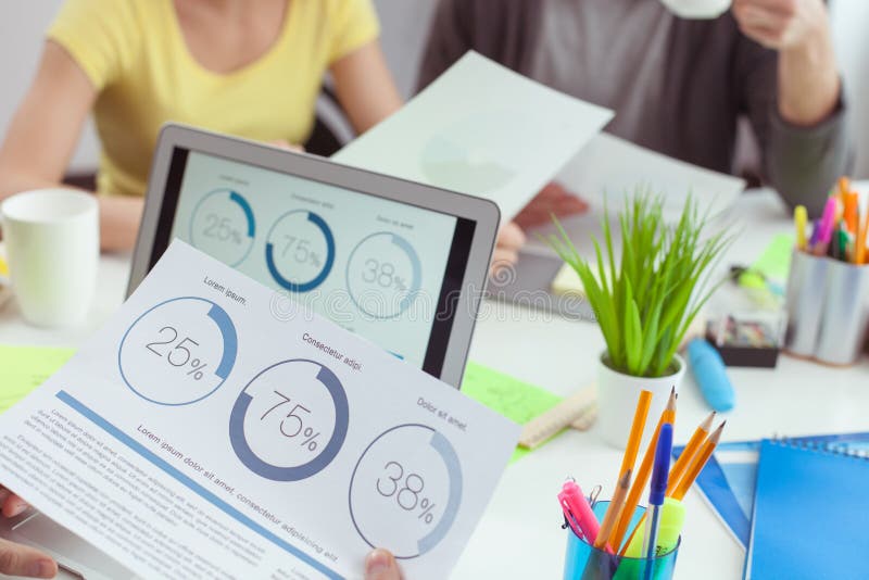 Professional Office Workers are Reading Some Papers Stock Photo - Image ...
