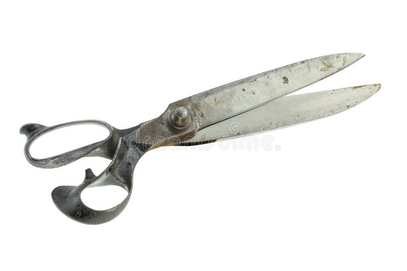 Professional Old Large Tailor Scissors on White Backround Stock Photo ...