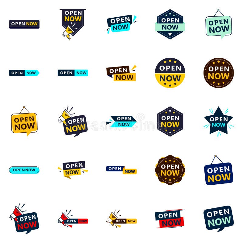 25 Professional Open Now Sign Templates for Any Occasion Stock Vector ...