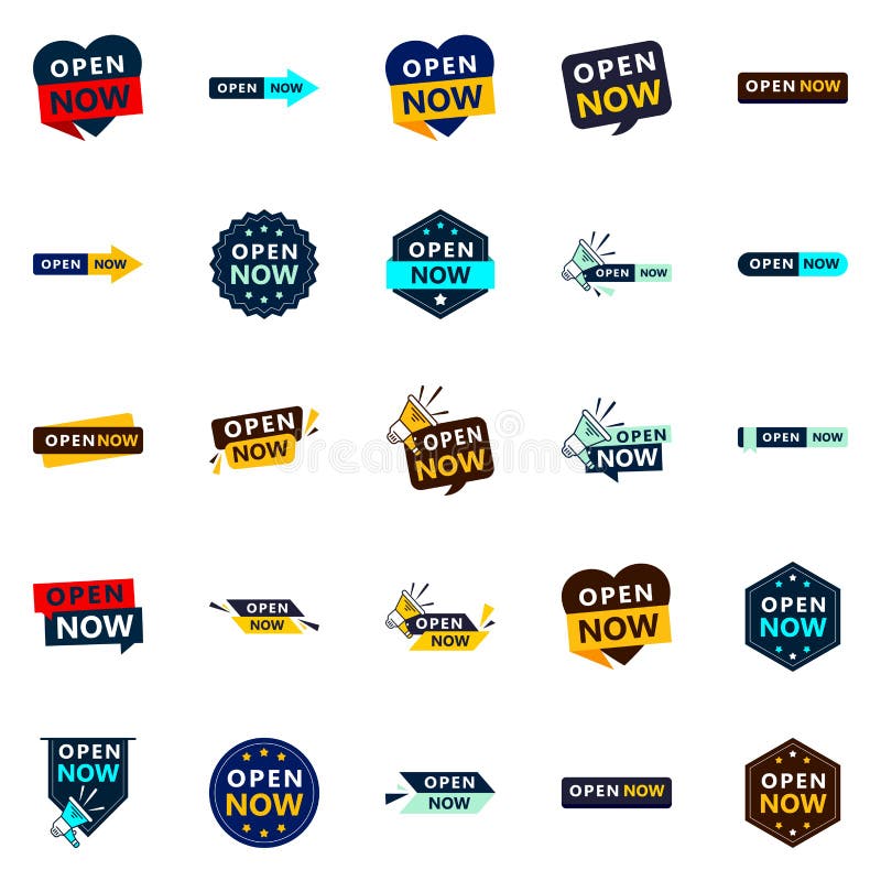 25 Professional Open Now Sign Templates for Any Occasion Stock Vector ...