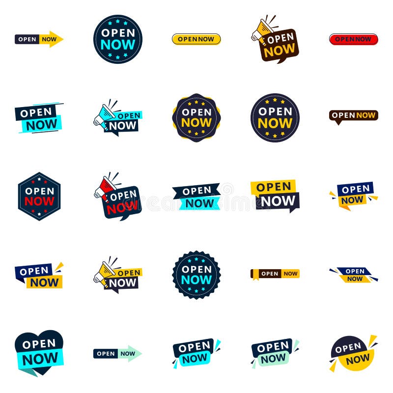 25 Professional Open Now Sign Templates for Any Occasion Stock Vector ...