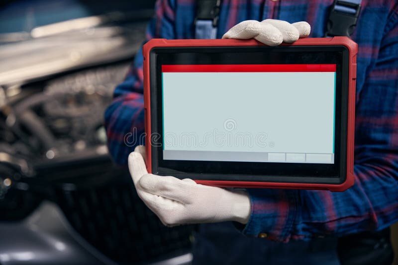 Professional Operator Checking Transport with Electronic Device Stock ...