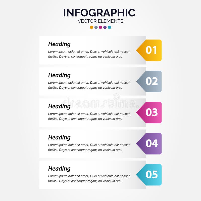 Professional 5 Options Vertical Infographic with Icon 5 Options ...