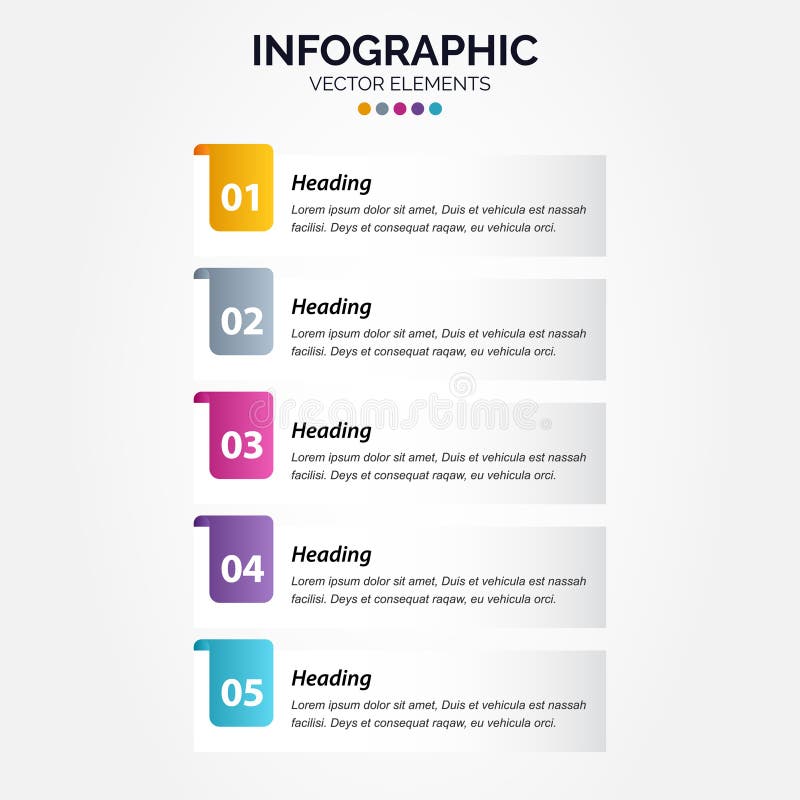 Professional 5 Options Vertical Infographic with Icon 5 Options ...
