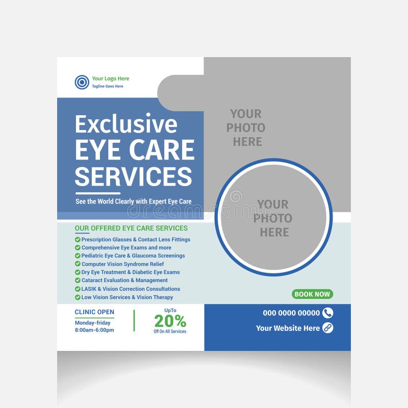 Eye Care Social Media Post Design Stock Vector - Illustration of ...