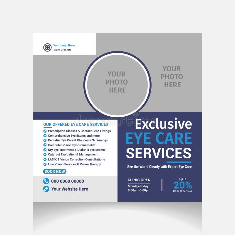 Eye Care Social Media Post Design Stock Vector - Illustration of design ...